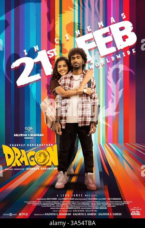 Dragon movie poster Pradeep Ranganathan Stock Photo - Alamy