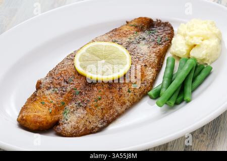 basa fish fillet cajun spiced meuniè Stock Photo - Alamy