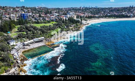 Aerial view of Wylie's Baths, Coogee, Sydney, New South Wales ...