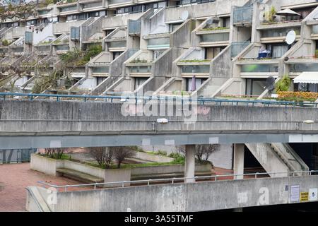 Concrete footbridge at the brutalist style Alexandra and Ainsworth ...