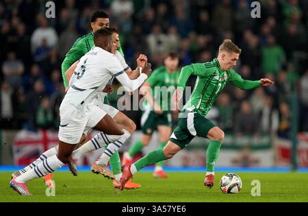 Northern Ireland's Ethan Galbraith, right, celebrates with teammate ...