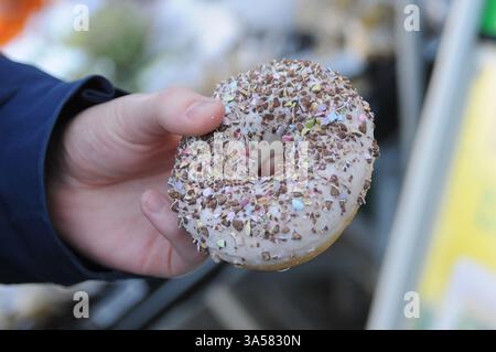 Copenhagen/ Denmark/21 MARCH 2025/. Perso holding dnut in danish ...