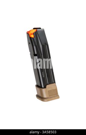 Isolated orange follower and magazine spring upgrade for a pump action ...