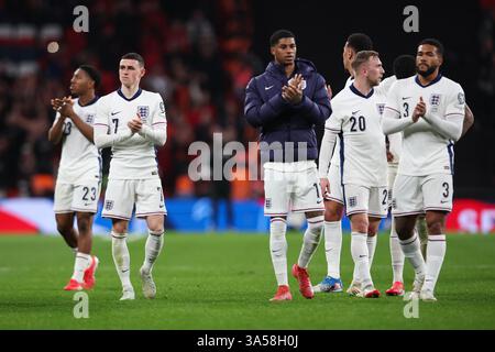 England fans applaud the players after the FIFA World Cup Group L match ...