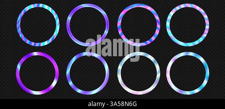 Neon game avatar frames, round gamers animals and fantasy characters ...