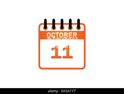 October 11 - calendar and Time planner. Daily Calendar Icon reminder ...