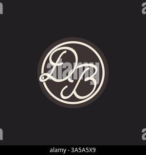 DB Initial letter circular line logo template vector with gradient ...