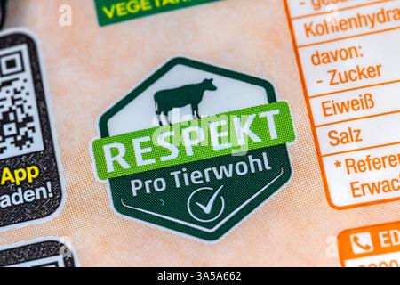 Ökolabel auf der Verpackung von Lebensmittel, Aufdruck auf der ...