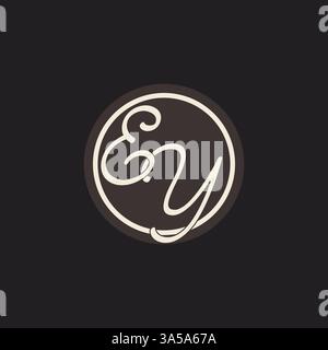 EY Initial letter circular line logo template vector with gradient ...