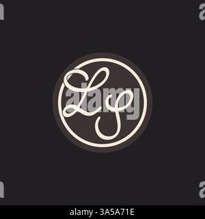 Initial letter LS monogram logo with simple and creative cirle line design ideas vector graphic ...