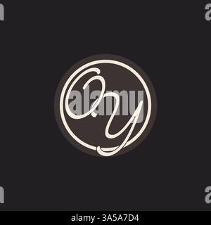Initial letter OY monogram logo with simple and creative cirle line ...