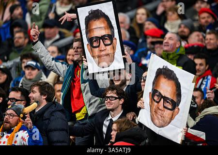 Illustration with a player with the French team (XV de France) jersey ...