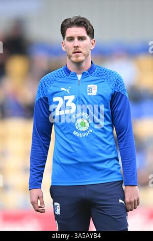 23, Connor Mahoney of Barrow AFC pauses during the Sky Bet League 2 ...