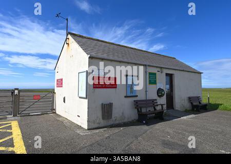 Airport terminal buildings at Papa Westray airfield Orkney Stock Photo ...