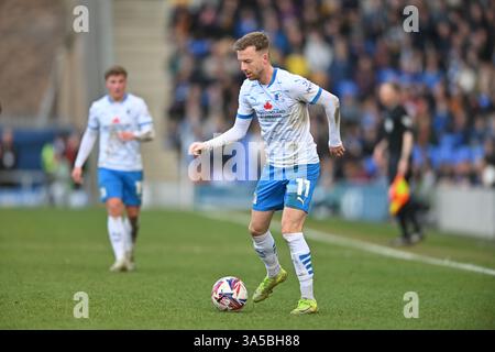 #11, Elliot Newby of Barrow AFC battles for possession during the Pre ...