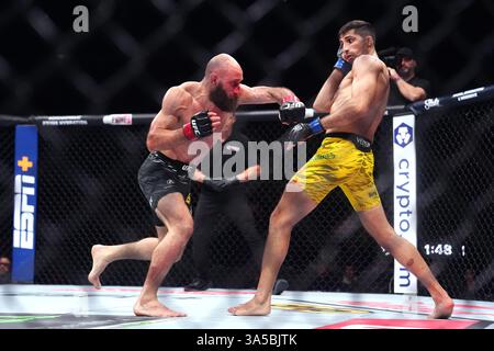 Guram Kutateladze (left) in action against Kaue Fernandes in the ...