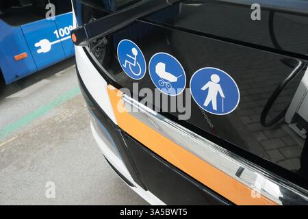 Modern bus with facilities for disability Stock Photo - Alamy