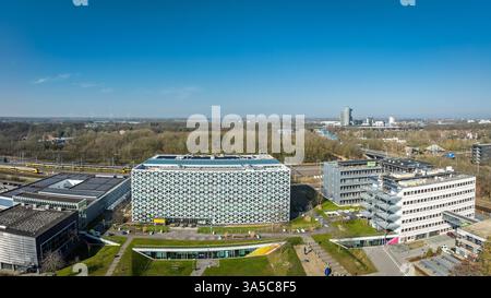 ZWOLLE, NETHERLANDS - MARCH 8, 2025: Aerial view of a modern building ...
