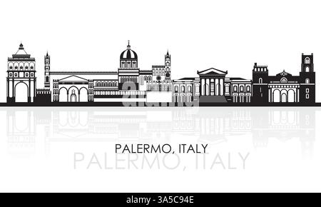 Cartoon Skyline panorama of City of Palermo, Sicily, Italy - vector ...