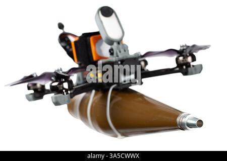 FPV drone with anti tank RPG warhead - lowcost loitering munition for ...