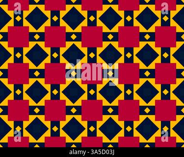 A vibrant geometric pattern with alternating star shapes and squares in ...