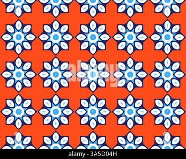 A vibrant textile featuring a repetitive floral pattern, characterized ...
