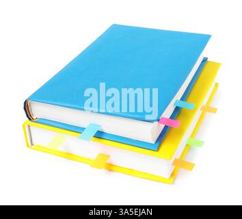 Book with colorful tabs isolated on white Stock Photo - Alamy