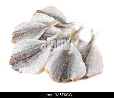 Dried cod fish fillets isolated on white Stock Photo - Alamy