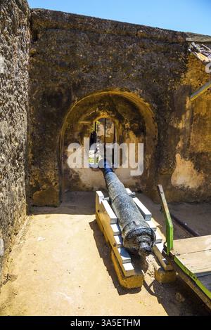 Bastion and loopholes in the thick ancient walls. Fort Jesus - medieval ...