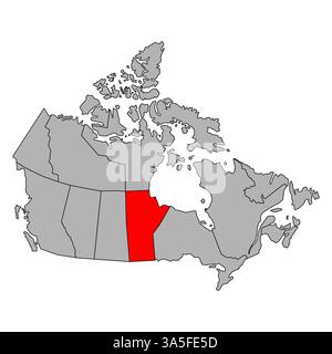 Manitoba map. Just a simple border map. Shape of the province. Flat ...