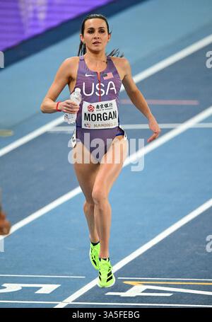 Whittni Morgan of the USA competing in the 3000m women's final at the ...