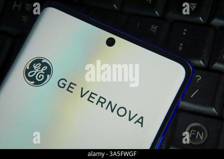 GE Vernova logo displayed on a smartphone screen Stock Photo - Alamy