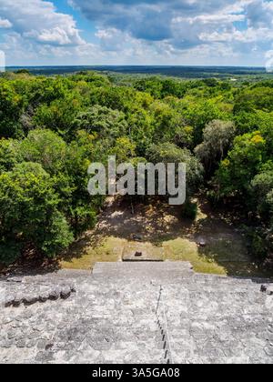 Structure IX, Becan Archaeological Site, Campeche State, Mexico Stock ...