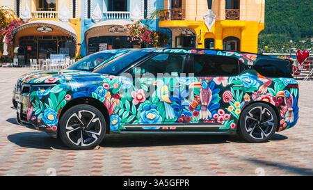 Modern Vietnamese Vinfast VF9 electric car painted with airbrushing and ...