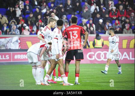 Harrison, USA. 22nd Mar, 2025. New York defender Raheem Edwards (44 ...
