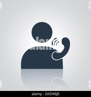 Set of generic person ringing call icon, with silver background Stock ...