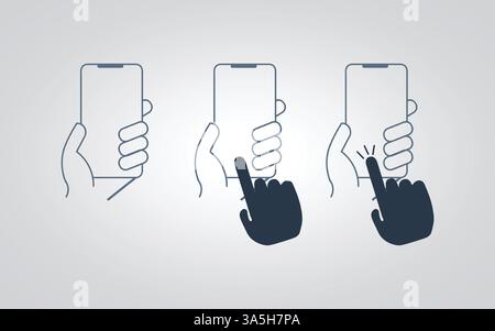 Hand holding a smartphone icon Stock Vector Image & Art - Alamy