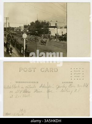 The image shows the funeral procession of John Jacob Astor, a prominent ...