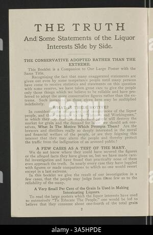 This pamphlet by the Minnesota Anti-Saloon League compares truths and ...