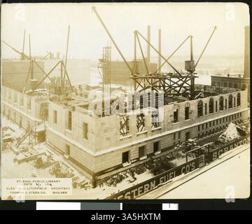 This photograph shows the ongoing construction of the Saint Paul Public ...
