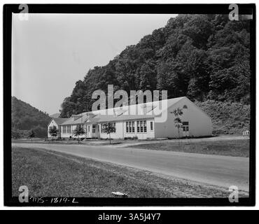 The schoolhouse at the Koppers Coal Division in Kopperston, Wyoming ...