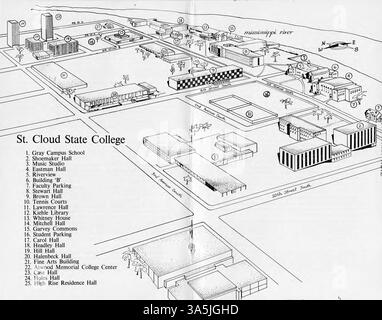 Map of St. Cloud, Minnesota, highlighting key city features, landmarks ...