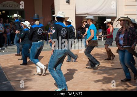 Italy Piemonte Cowboy country dancer Stock Photo - Alamy