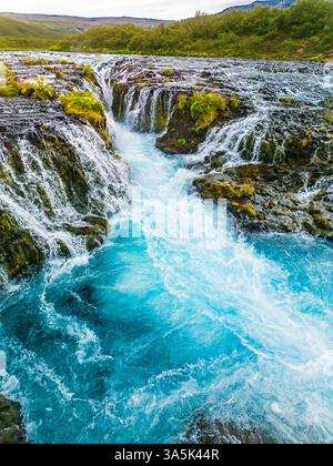 Aerial view of Bruarfoss Waterfall , Iceland Stock Photo - Alamy