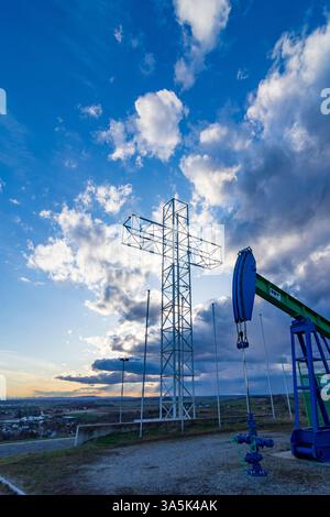 Barbara cross of company OMV, pumpjack Prottes Weinviertel ...
