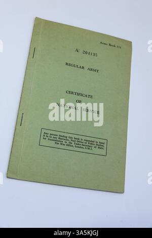 Regular Army Certificate of National Service Book. British Army ...