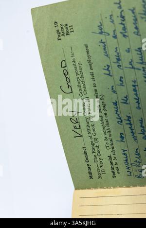 Regular Army Certificate of National Service Book. British Army ...