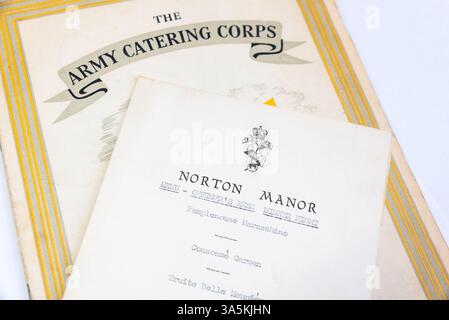 The Army Catering Corps Officer's Mess dinner menu at Norton Manor Camp ...