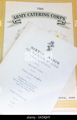 The Army Catering Corps Officer's Mess dinner menu at Norton Manor Camp ...