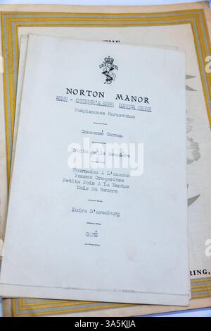 The Army Catering Corps Officer's Mess dinner menu at Norton Manor Camp ...